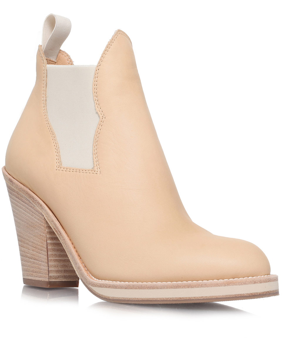 Lyst - Acne Studios Camel Star Mid-Heel Ankle Boots in Natural