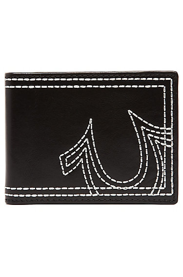 True religion Hand Picked Embroidered Horseshoe Wallet in Black for Men ...