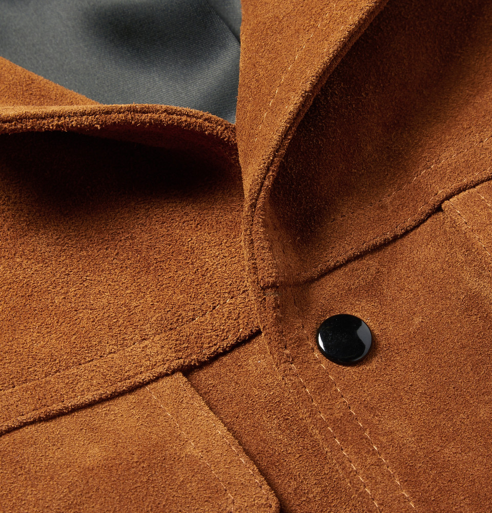 Lyst - Sandro Suede Jacket in Brown for Men