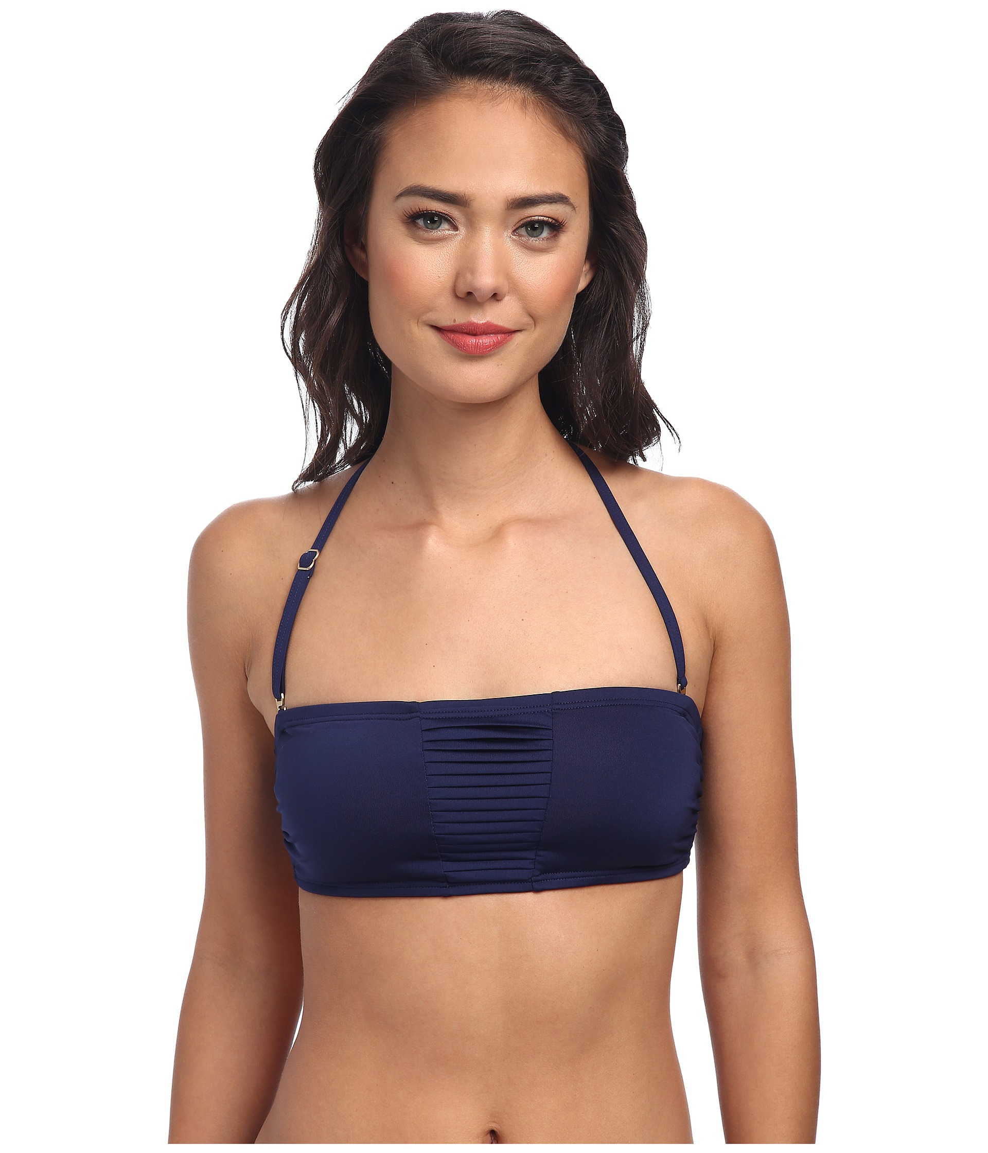 Vince Camuto Key West Style Pleated Bandeau Bra W Removable Soft Cups