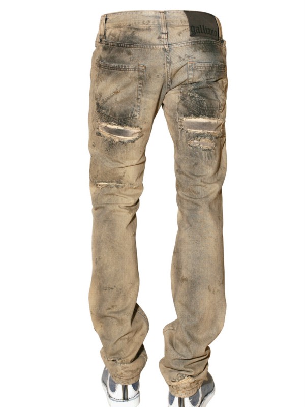 Lyst - John galliano 20,5cm Destroyed Denim Jeans in Blue for Men