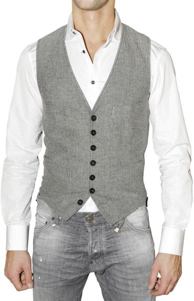 Dsquared² Houndstooth Vest in Gray for Men (grey) | Lyst
