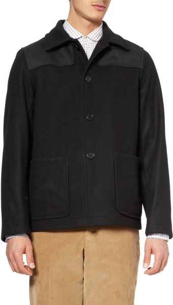 Margaret Howell Mhl Wool-blend Donkey Jacket in Black for Men | Lyst