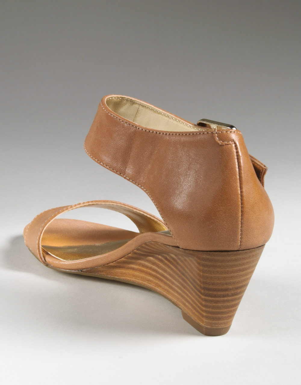 Lyst - Nine West Punchy Leather Wedge Sandals in Brown