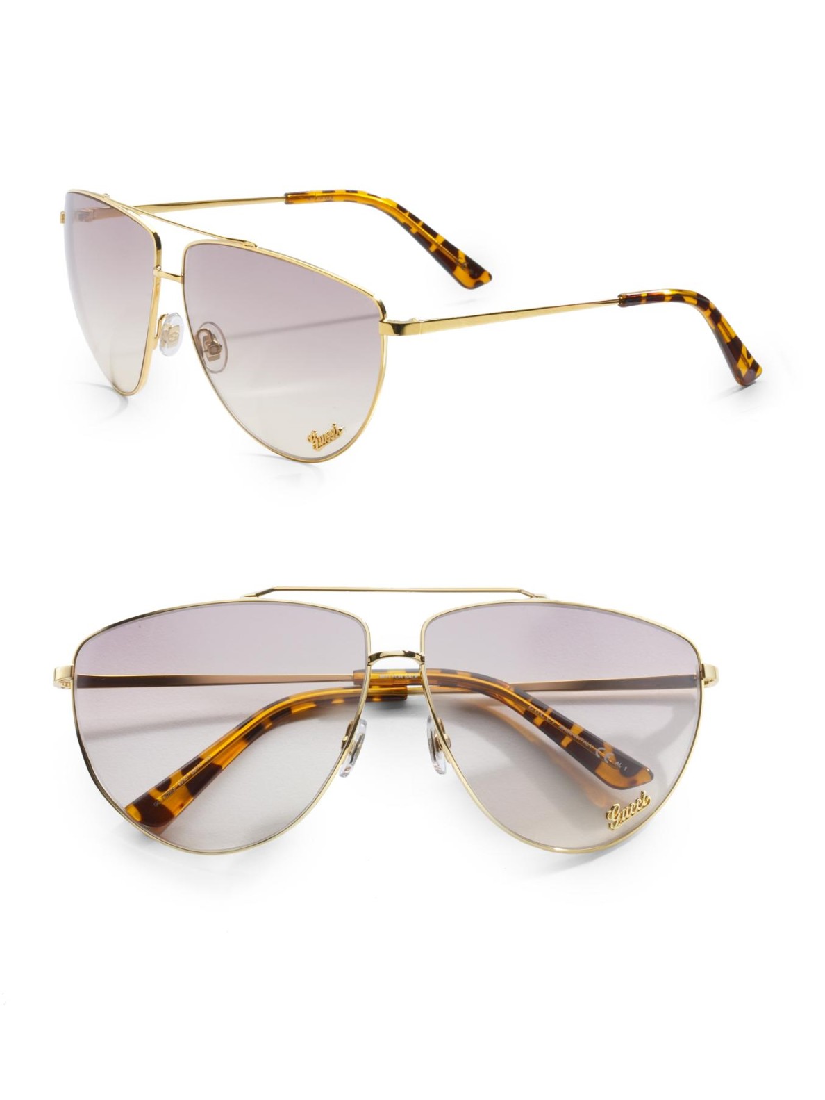 Gucci Metal Aviator Sunglasses In Black Lyst