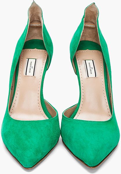 By Malene Birger Green Suede Tenera Heels in Green | Lyst