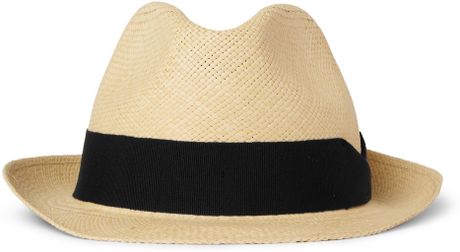 Dunhill Grosgrain-trimmed Straw Panama Hat in Beige for Men (straw) | Lyst