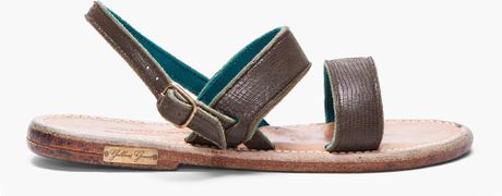 Golden Goose Deluxe Brand Olive Tan Barigul Sandals in Green (olive) | Lyst