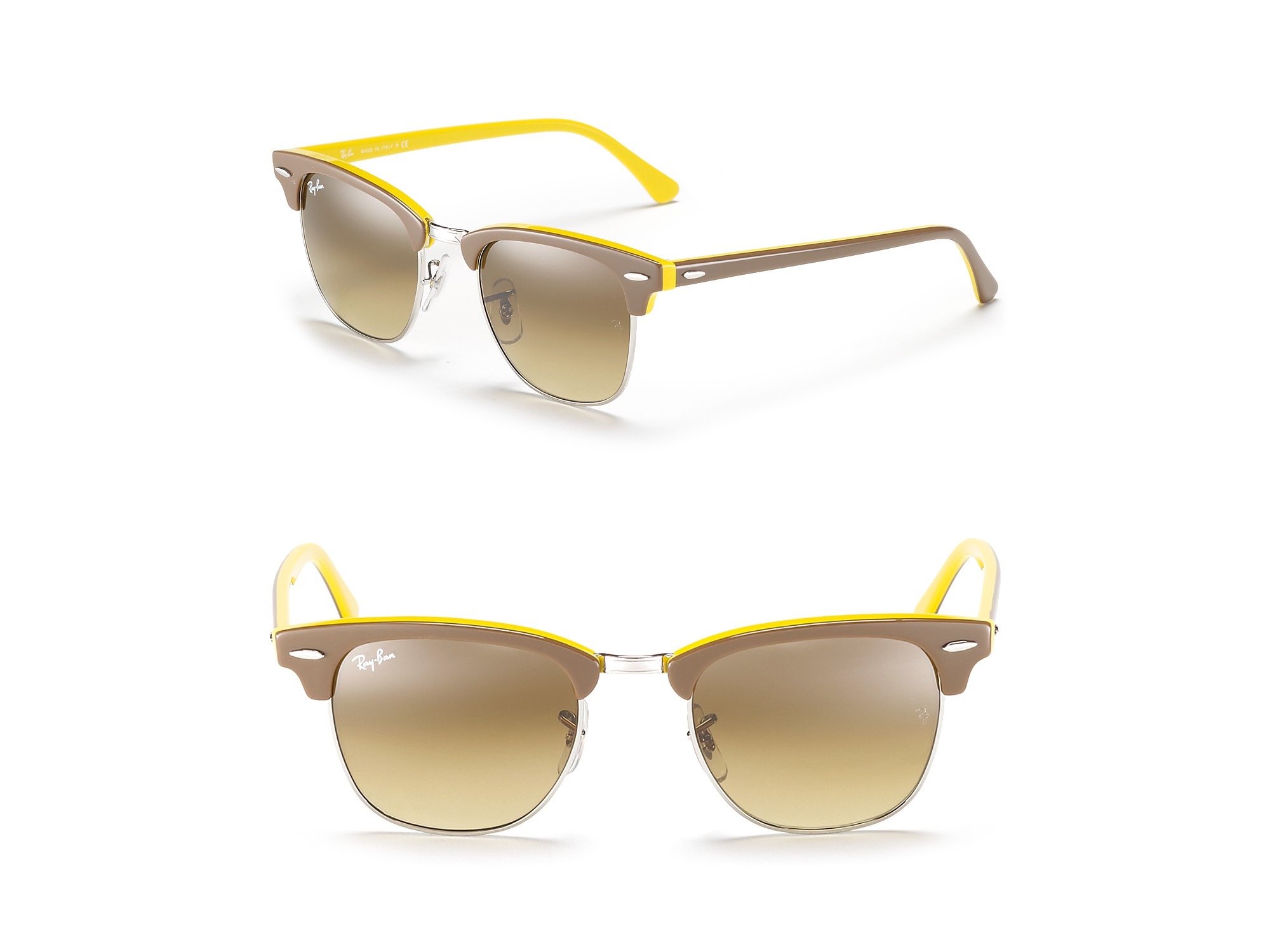 Ray-ban Clubmaster Sunglasses in Brown | Lyst