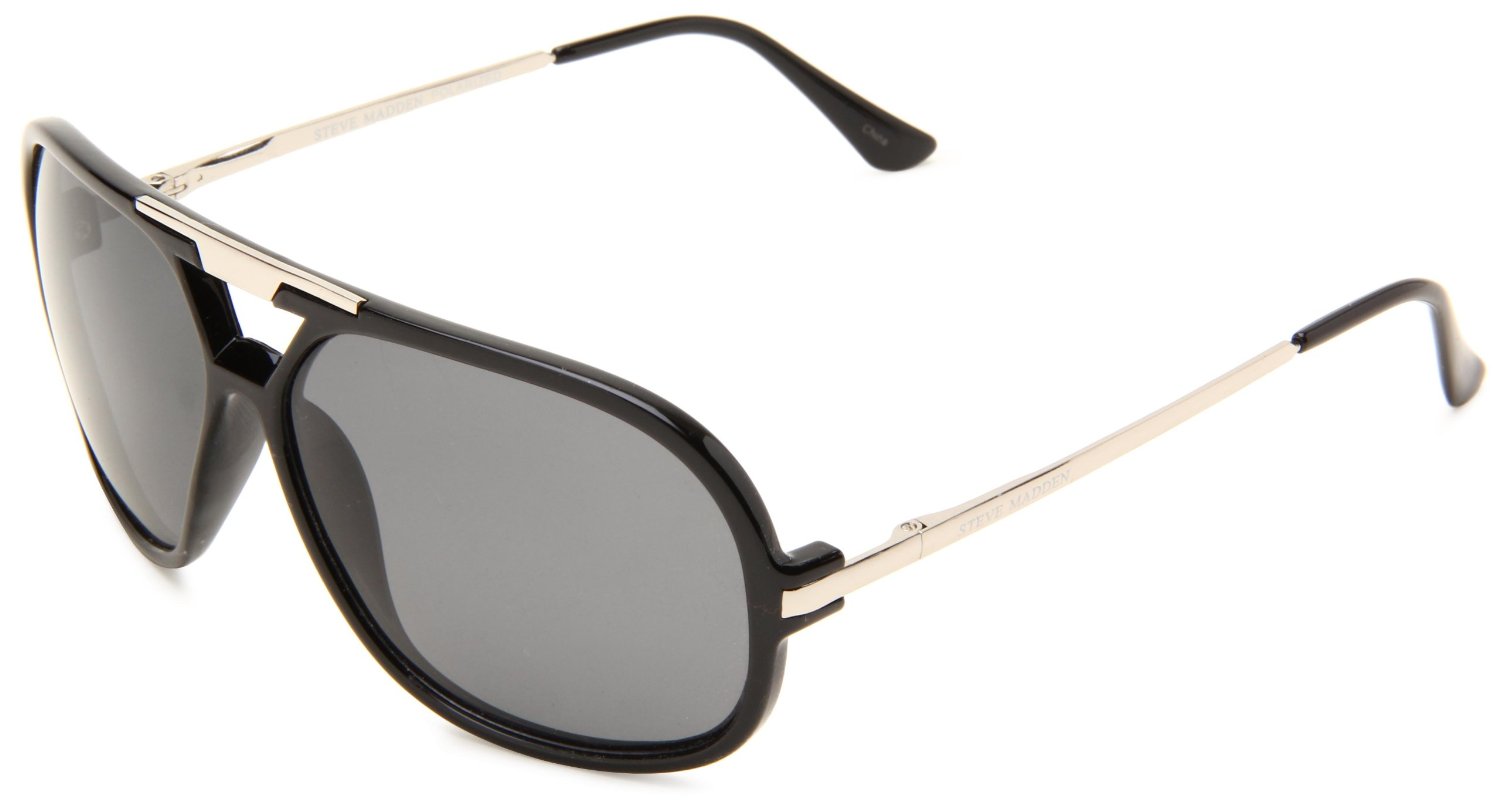 Steve Madden Aviator Sunglasses in Gray for Men (black frame/smoke ...