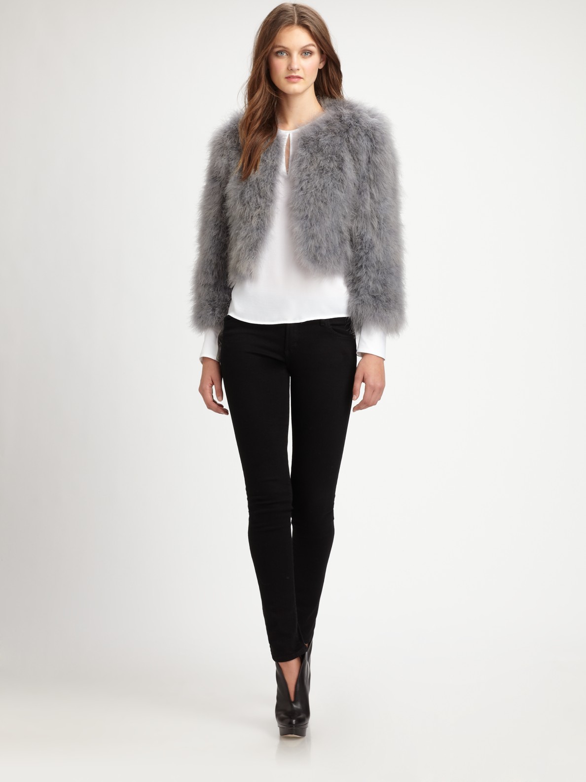 Lyst - Bcbgmaxazria Margaret Faux Fur Jacket in White