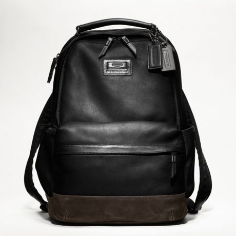 Coach Rivington Leather Backpack in Black for Men | Lyst