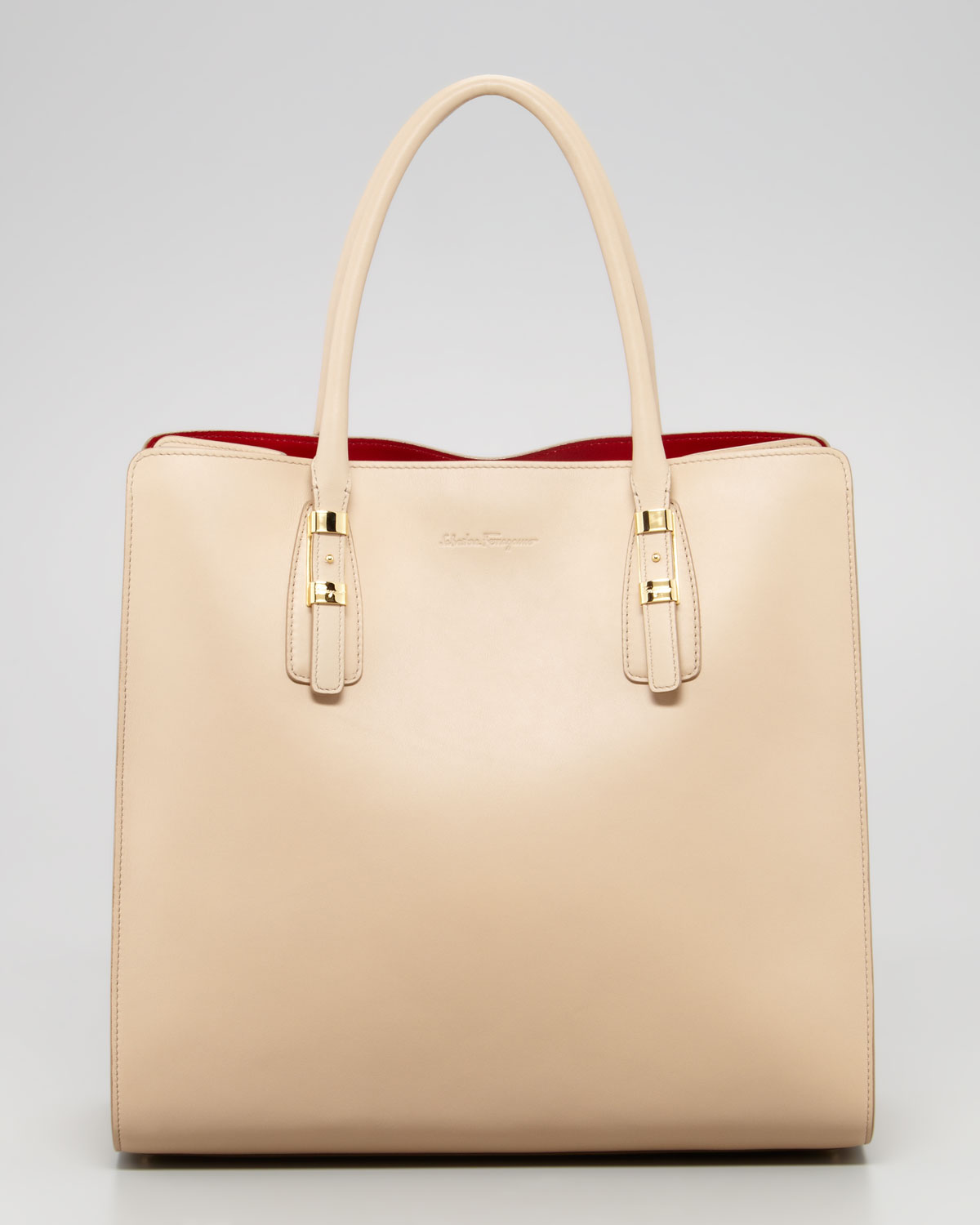 Lyst - Ferragamo Whitney Leather Tote Bag in Natural
