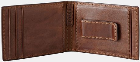 Fossil Mens Leather Wallet With Money Clip | semashow.com