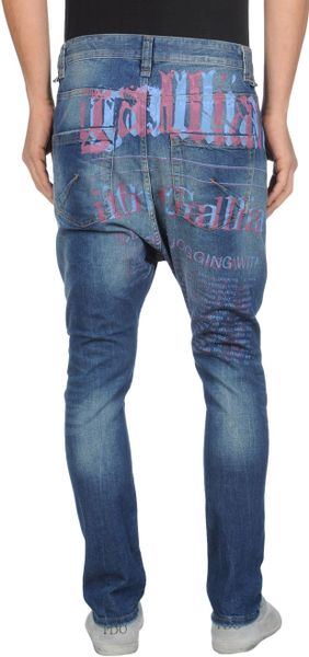 John Galliano Denim Trousers in Blue for Men | Lyst