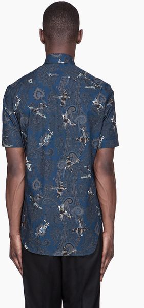 Givenchy Airplane and Paisley Print Slim Shirt in Gray for Men (slate ...