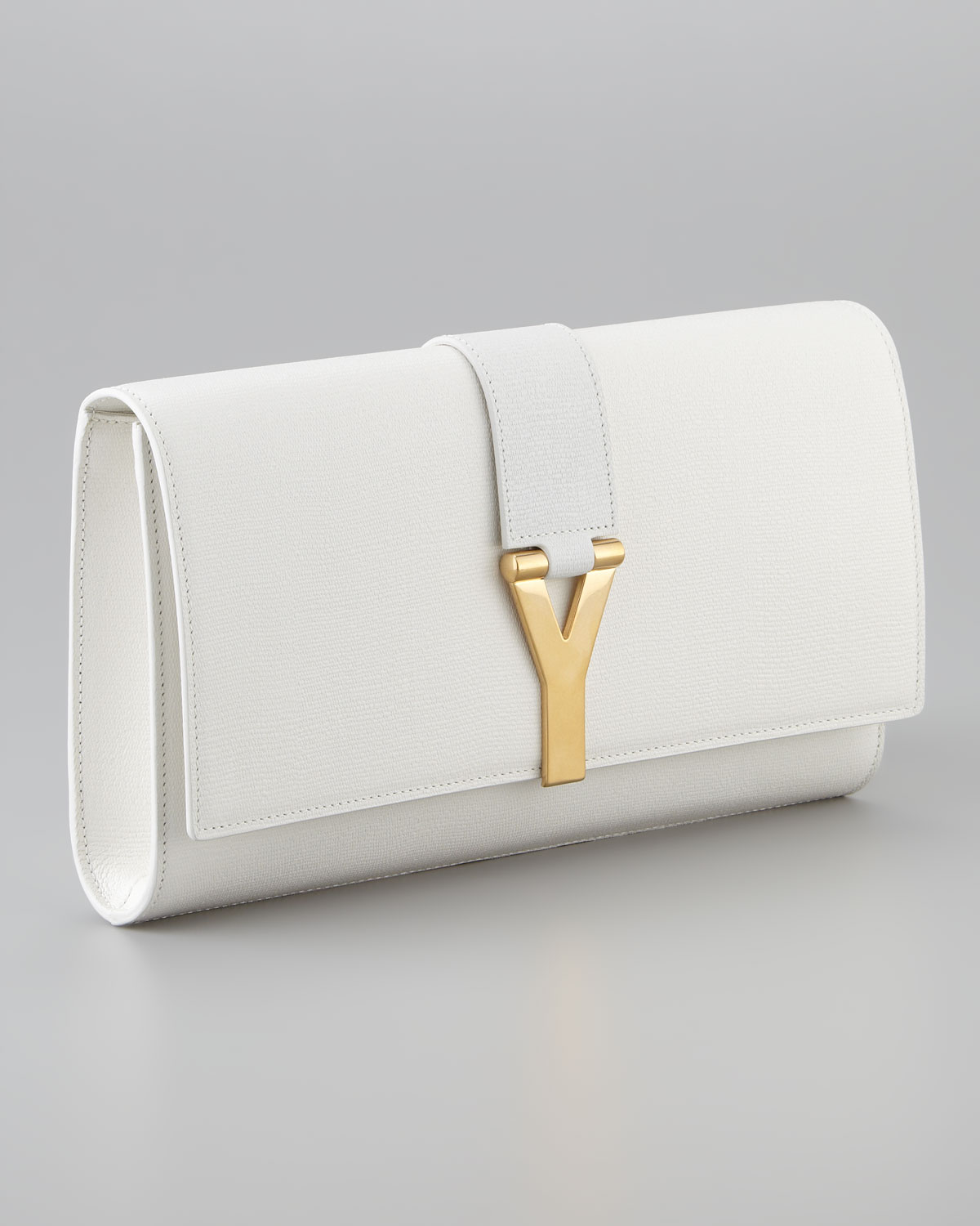 Saint Laurent Cabas Chyc Clutch Bag In White Lyst Saint Laurent Cabas Chyc Clutch Bag In White Lyst