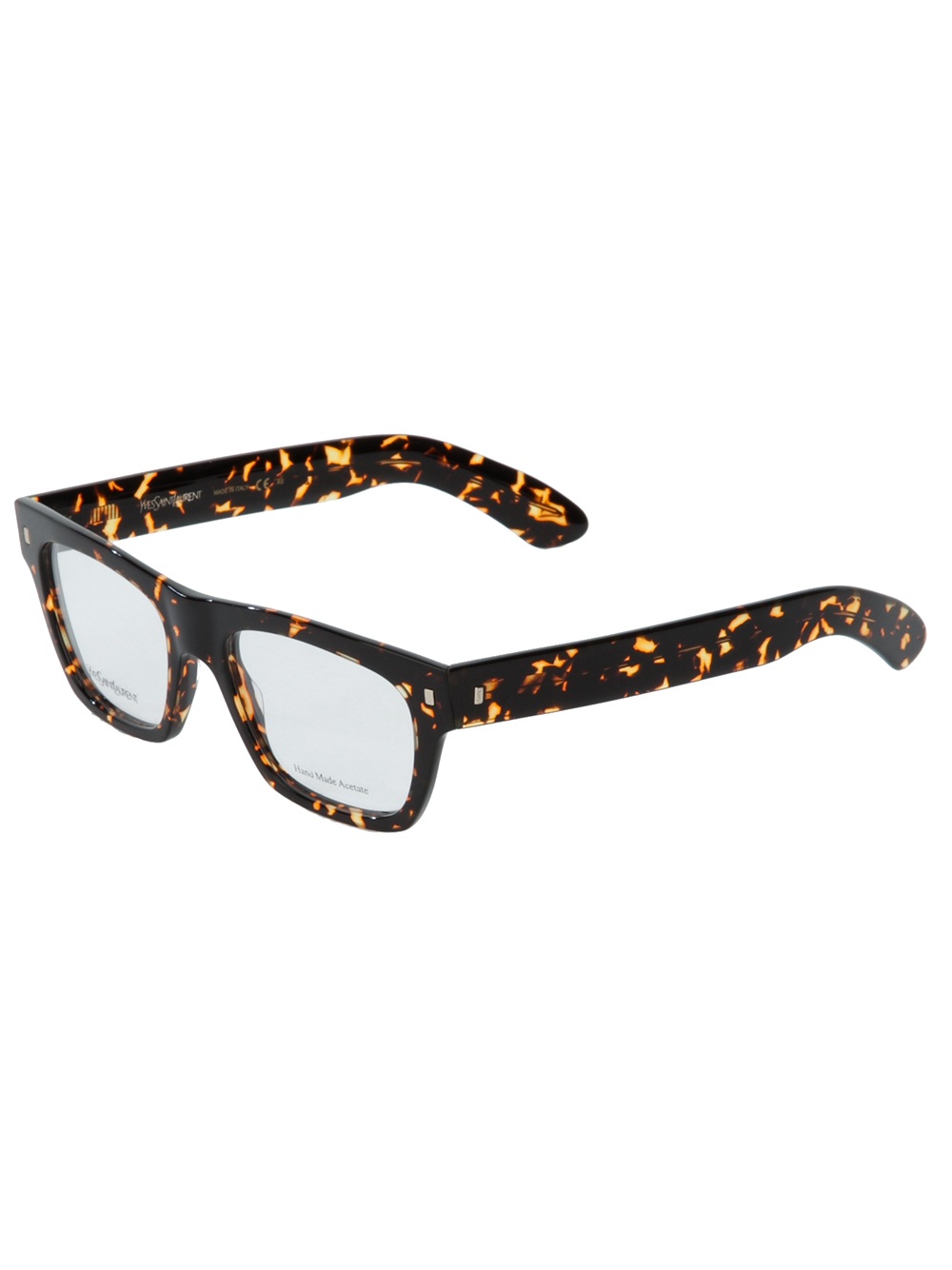 Saint Laurent Tortoise Shell Glasses In Brown For Men Lyst