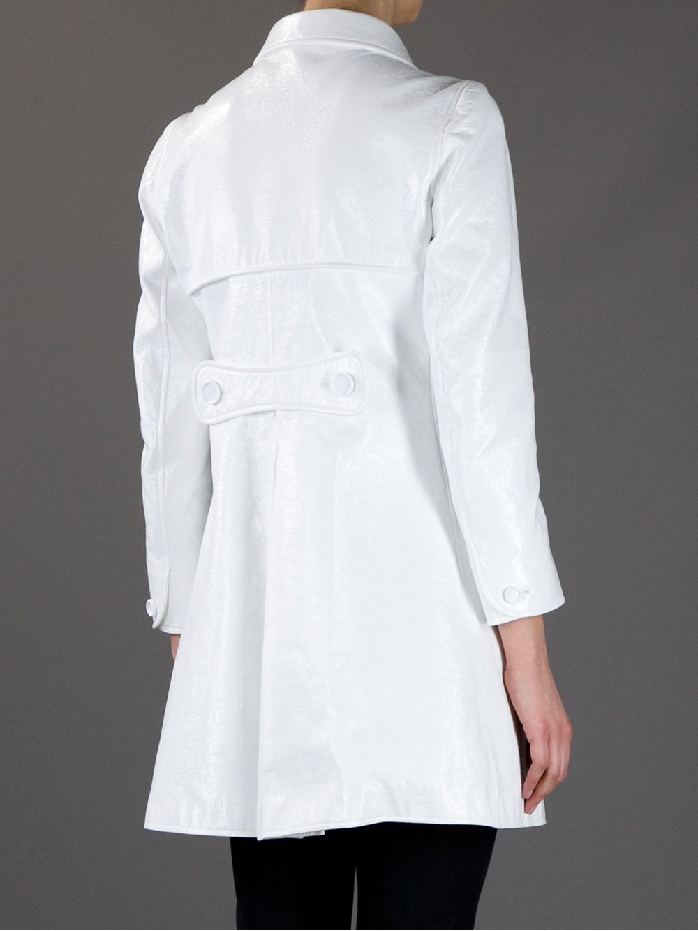 Courreges Vinyl Trench Coat in White | Lyst