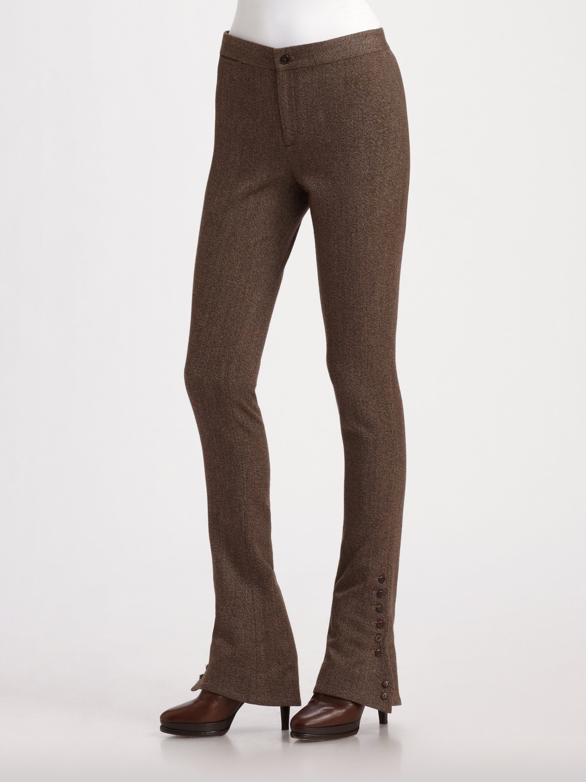 Lyst - Ralph Lauren Collection Woolcashmere Spat Pants in Brown