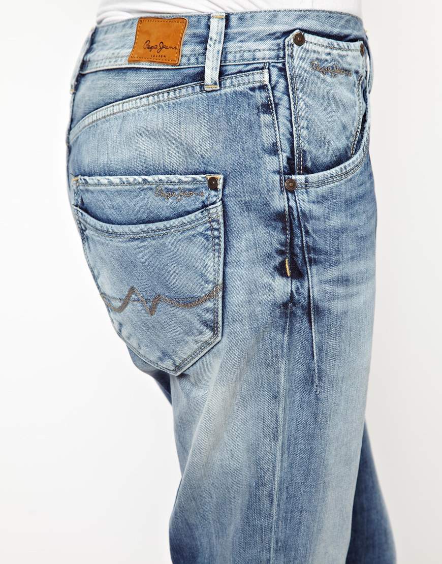 Lyst - Pepe Jeans London Liberal Slim Boyfriend Jeans in Blue
