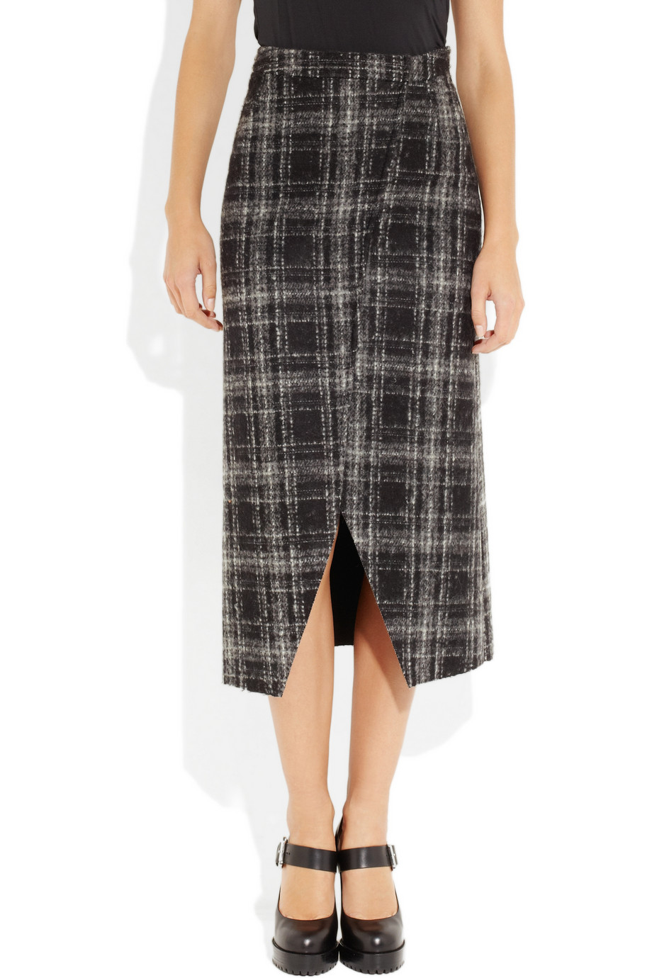 Lyst - J.W.Anderson Plaid Felt Midi Skirt in Black