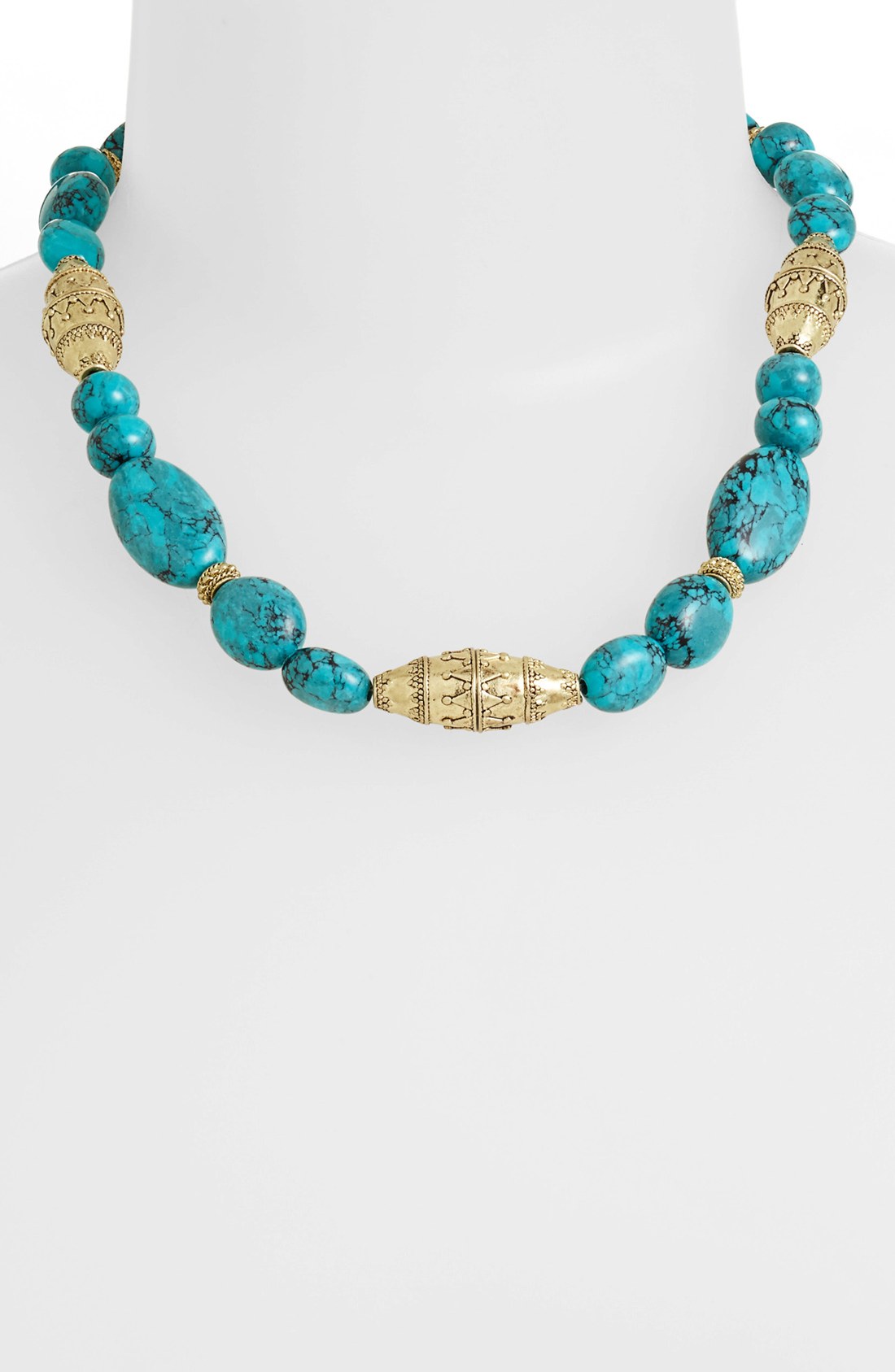 Lauren By Ralph Lauren Beaded Necklace In Blue Turquoise Gold Lyst