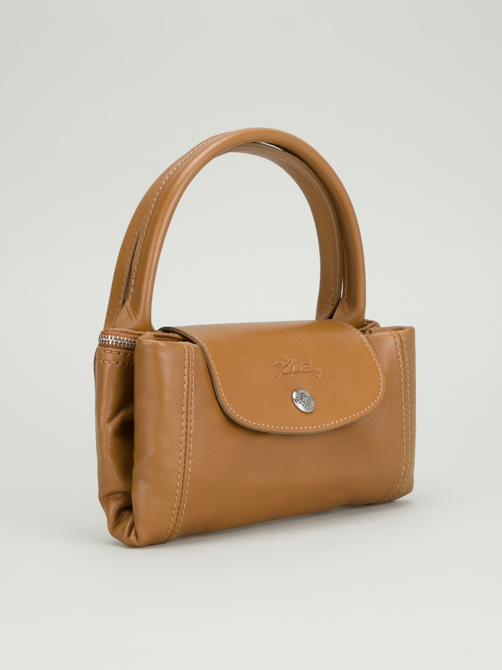 Lyst - Longchamp Le Pliage Cuir Tote in Brown
