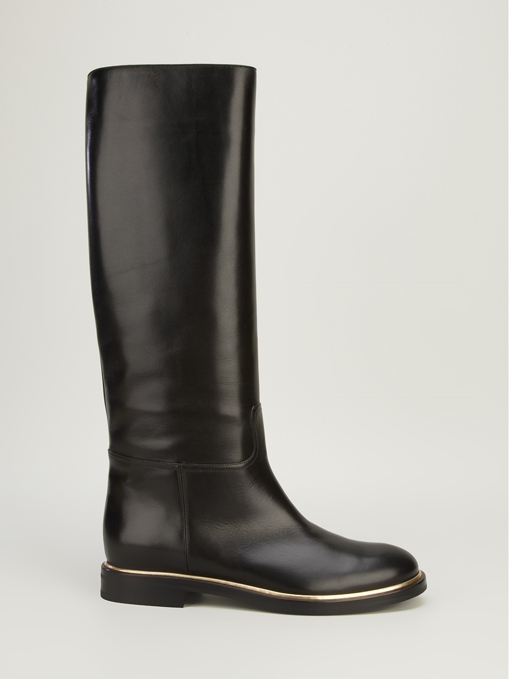 Lyst - Casadei Mid Calf Riding Boot in Black