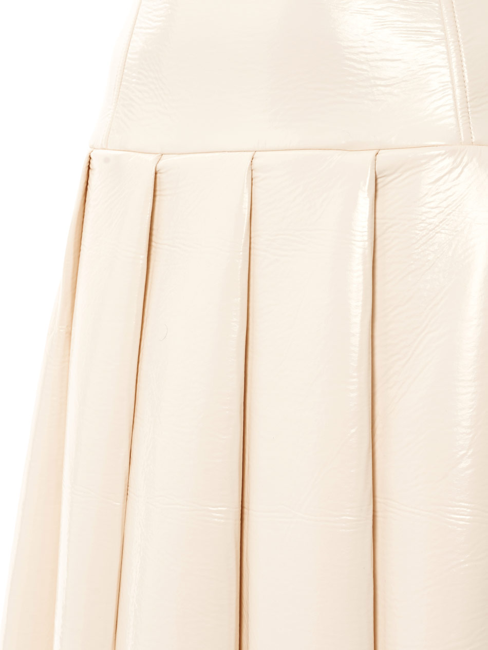 Lyst - Jonathan Saunders Clarence Pleated Vinyl Skirt in Natural