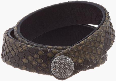 Balmain Green Python Skin Bracelet in Brown for Men (green) | Lyst