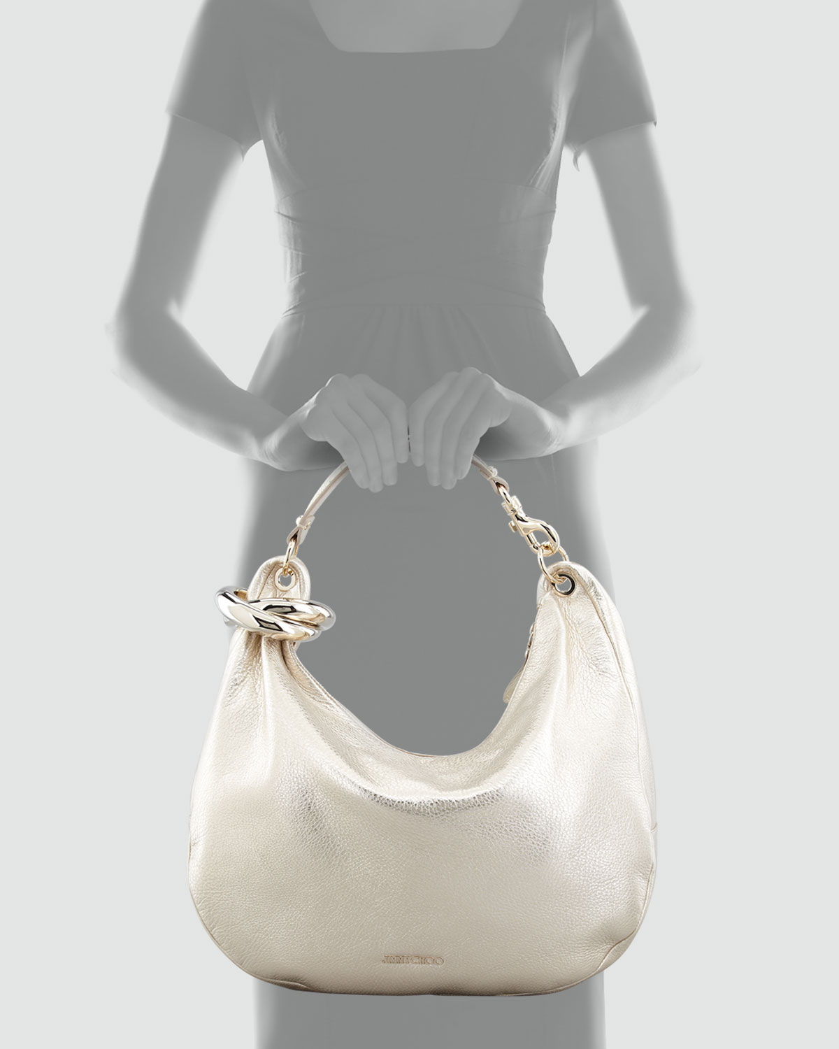Lyst - Jimmy Choo Solar Metallic Bracelet Hobo Bag Light Gold in Metallic