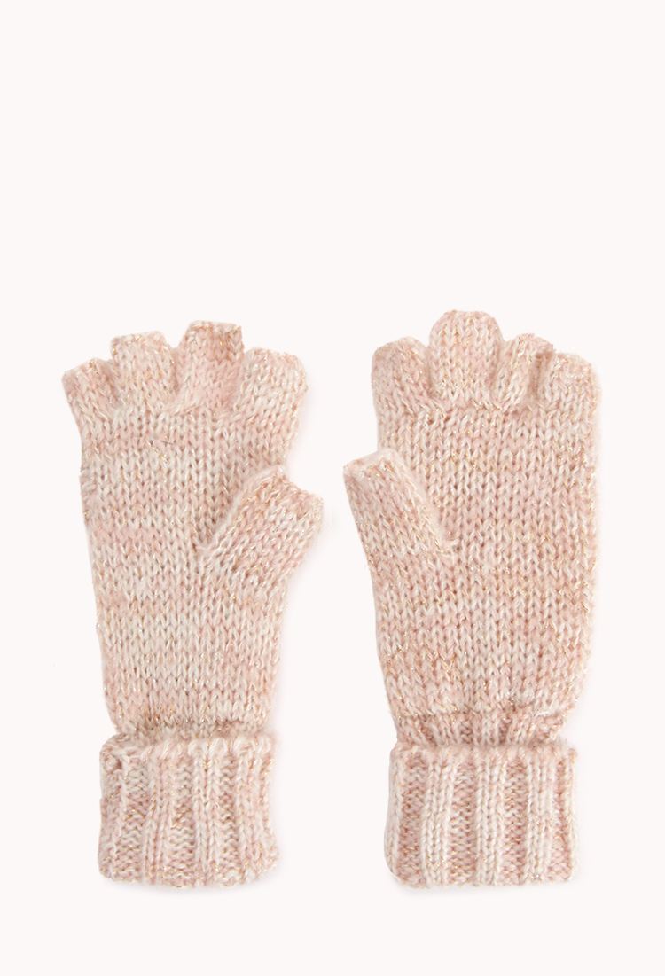 Lyst - Forever 21 Fingerless Gloves W Mittens in Pink