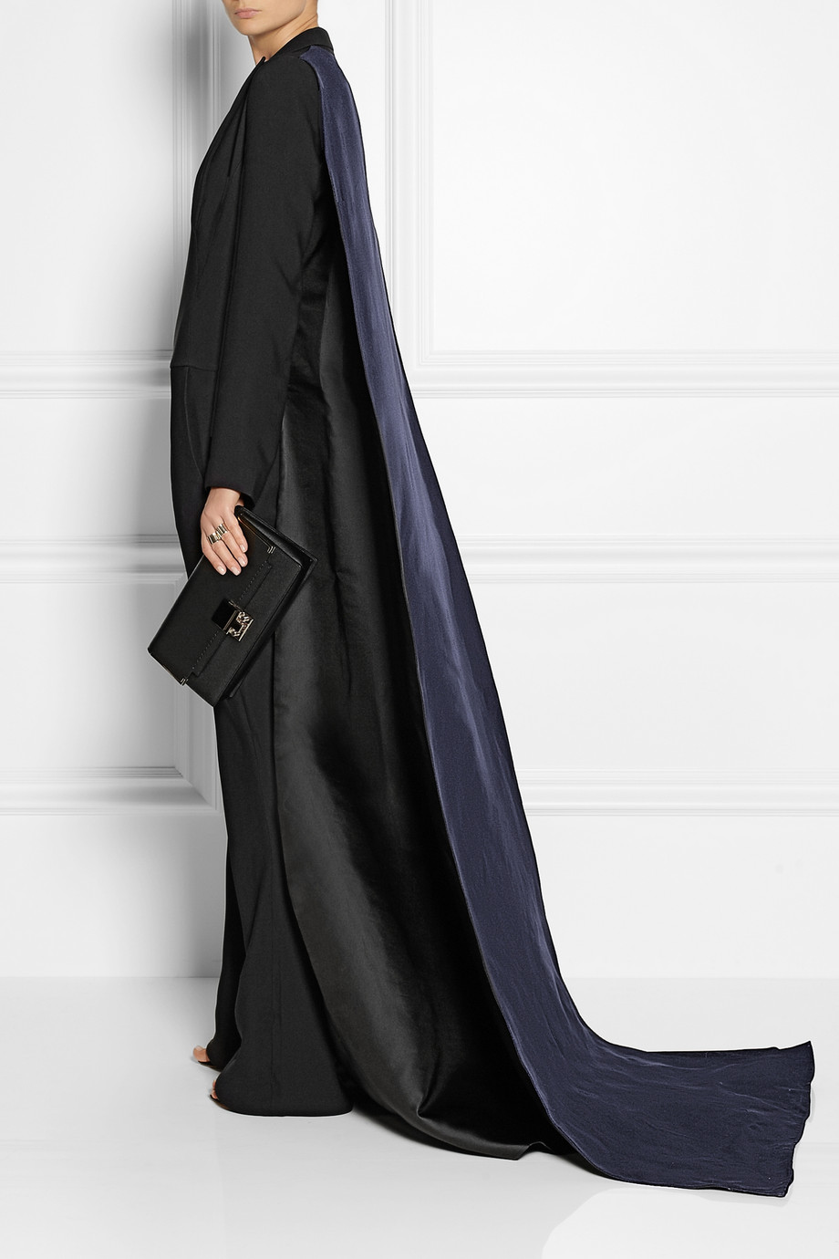 Lyst - Antonio Berardi Crepe Cape Jumpsuit in Black