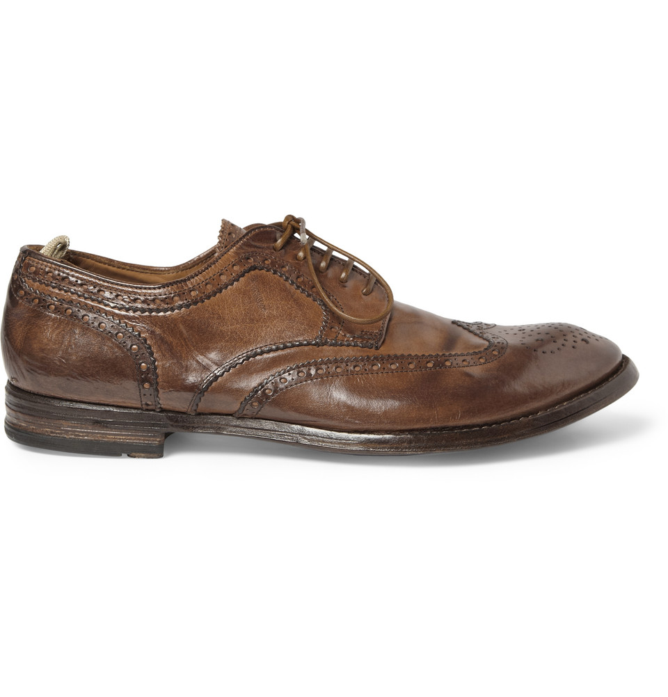Lyst - Officine Creative Anatomia Polished-leather Wingtip Brogues in ...
