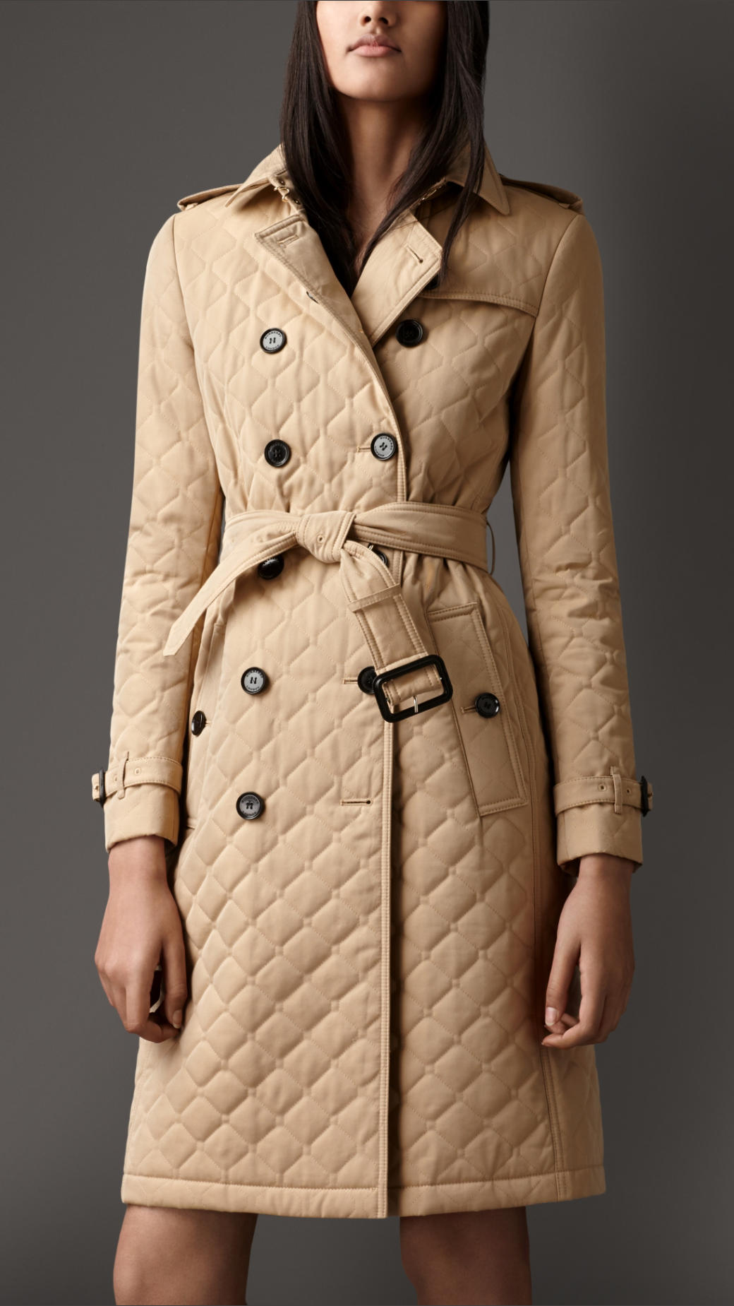 Lyst - Burberry Long Quilted Gabardine Trench Coat in Natural Lyst - Burberry Long Quilted Gabardine Trench Coat in Natural