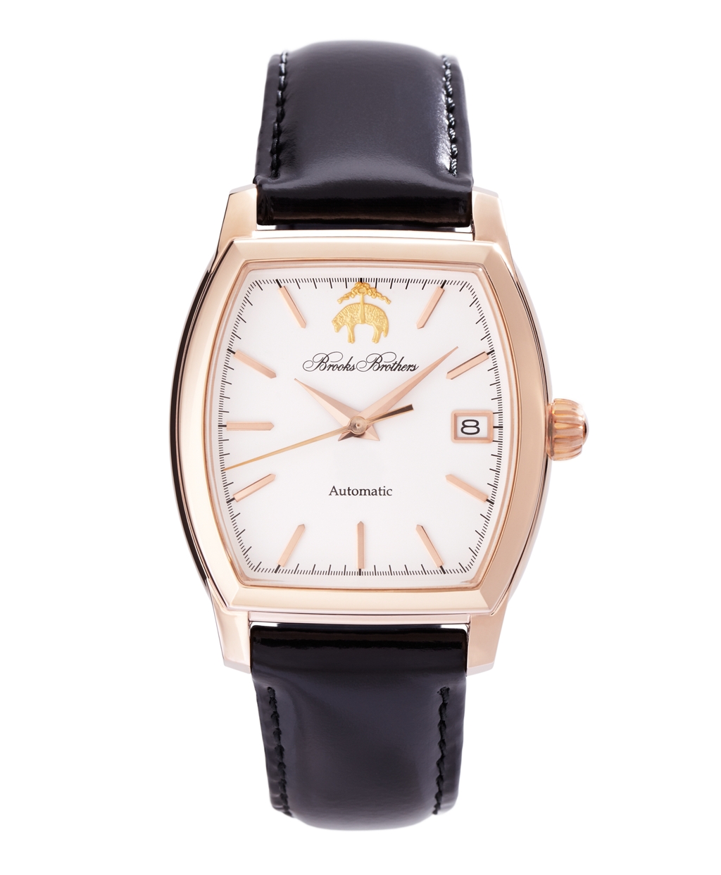 Brooks brothers Rectangular Watch With Calfskin Band in Black for Men ...
