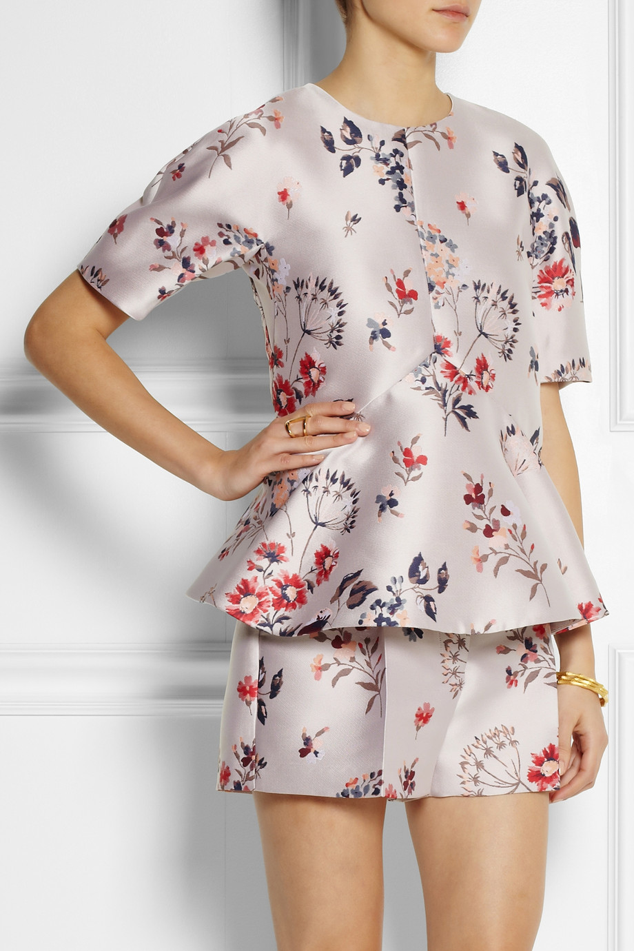 Lyst Stella Mccartney Jane Floral Jacquard Top In Pink