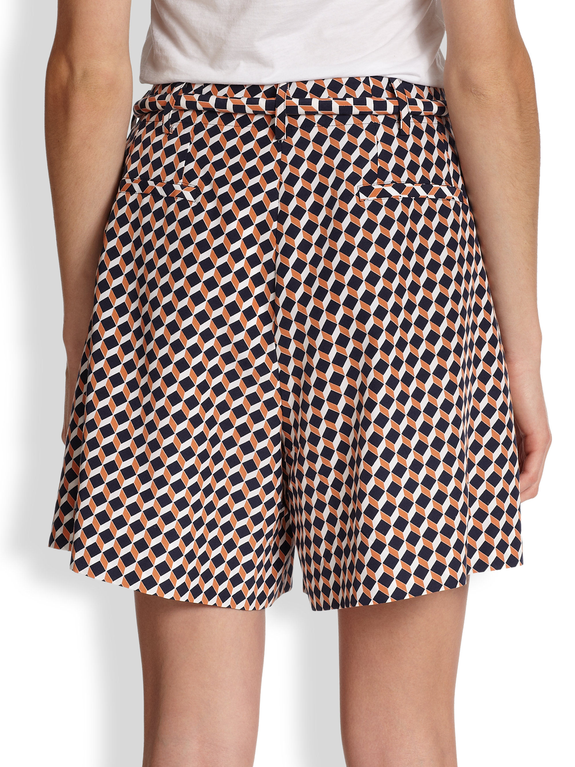 Lyst - Apiece Apart Juana Silk & Cotton Printed Shorts