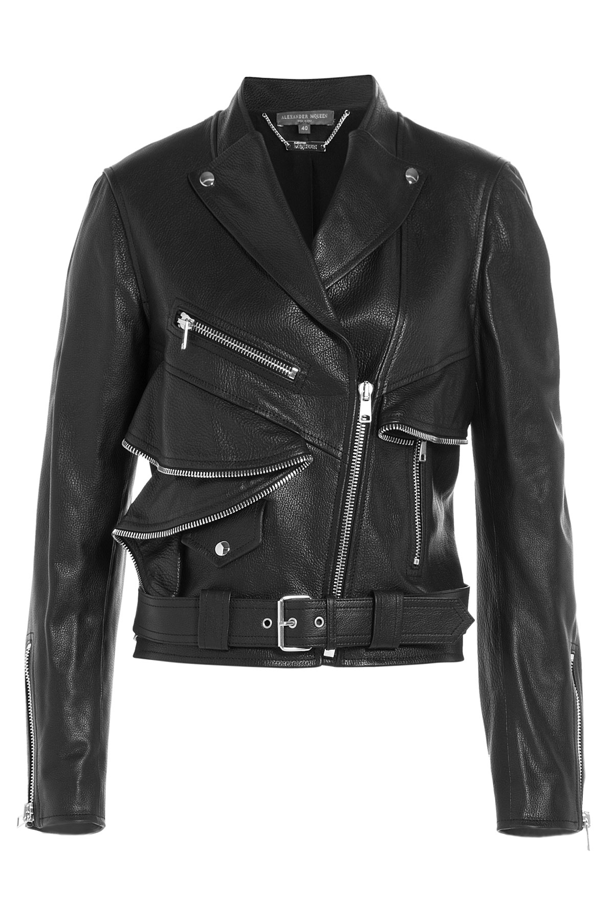Alexander McQueen Leather Biker Jacket - Black in Black - Lyst