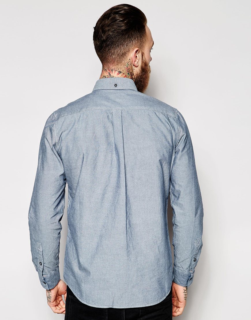 Lyst - Nudie Jeans Nudie Shirt Stanley Button Down Oxford in Blue for Men