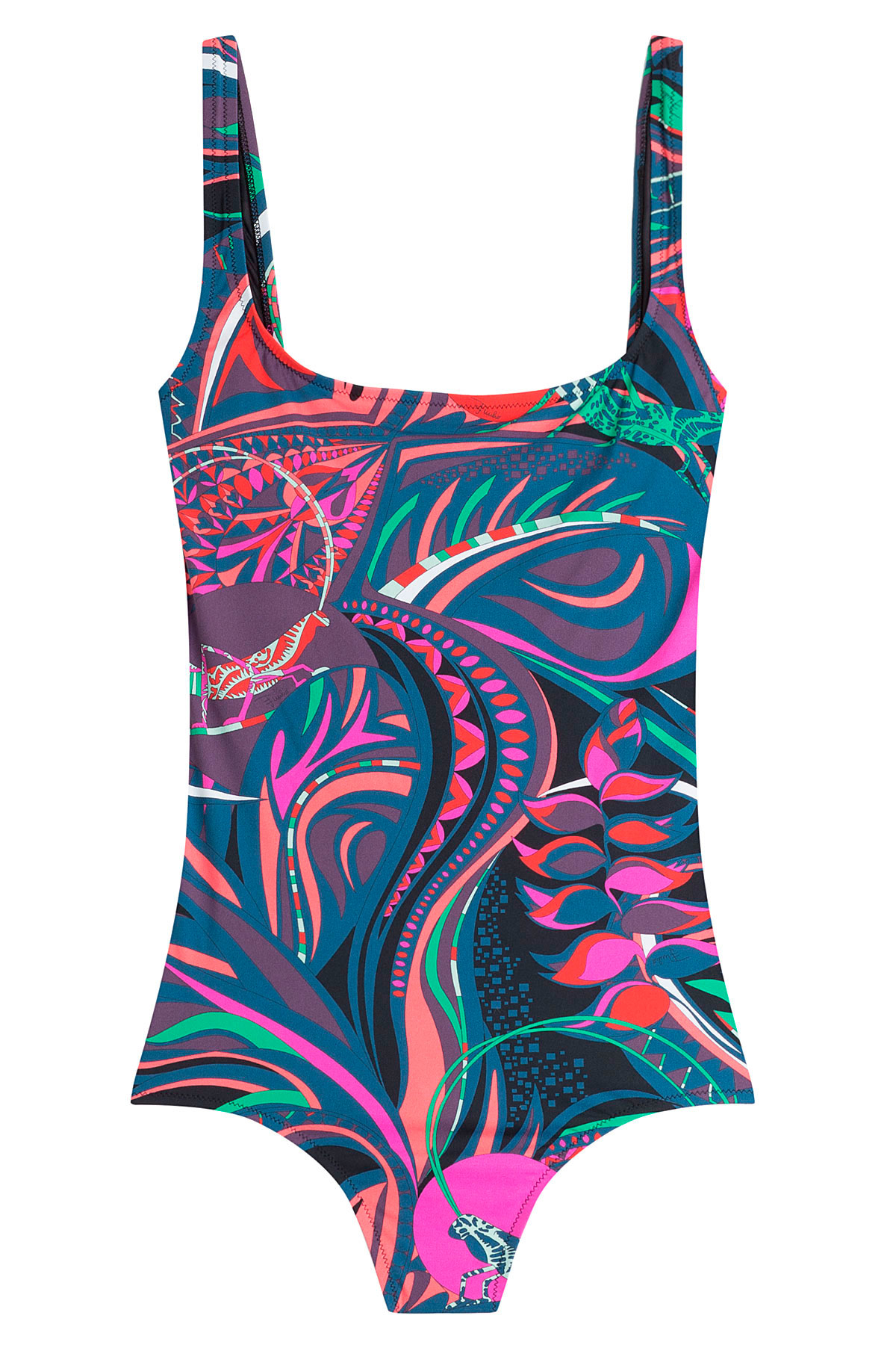 Emilio pucci Printed Swimsuit in Blue | Lyst
