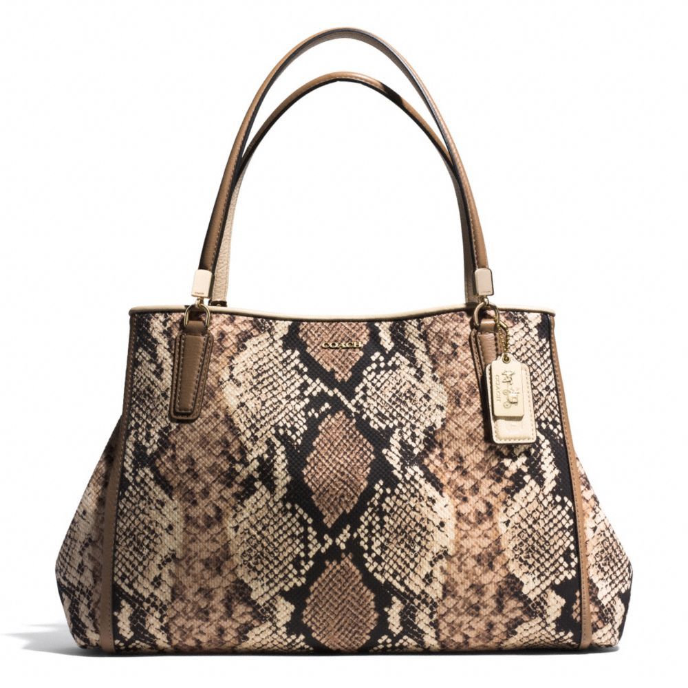 Lyst - Coach Madison Cafe Carryall in Python Print Fabric