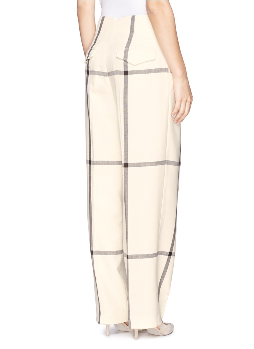Lyst - 3.1 Phillip Lim Windowpane Check Wide Leg Pants in White