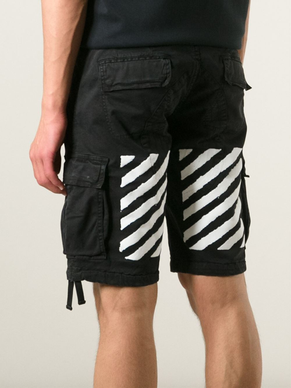 Lyst - Off-White c/o Virgil Abloh Striped Cargo Shorts in Black for Men