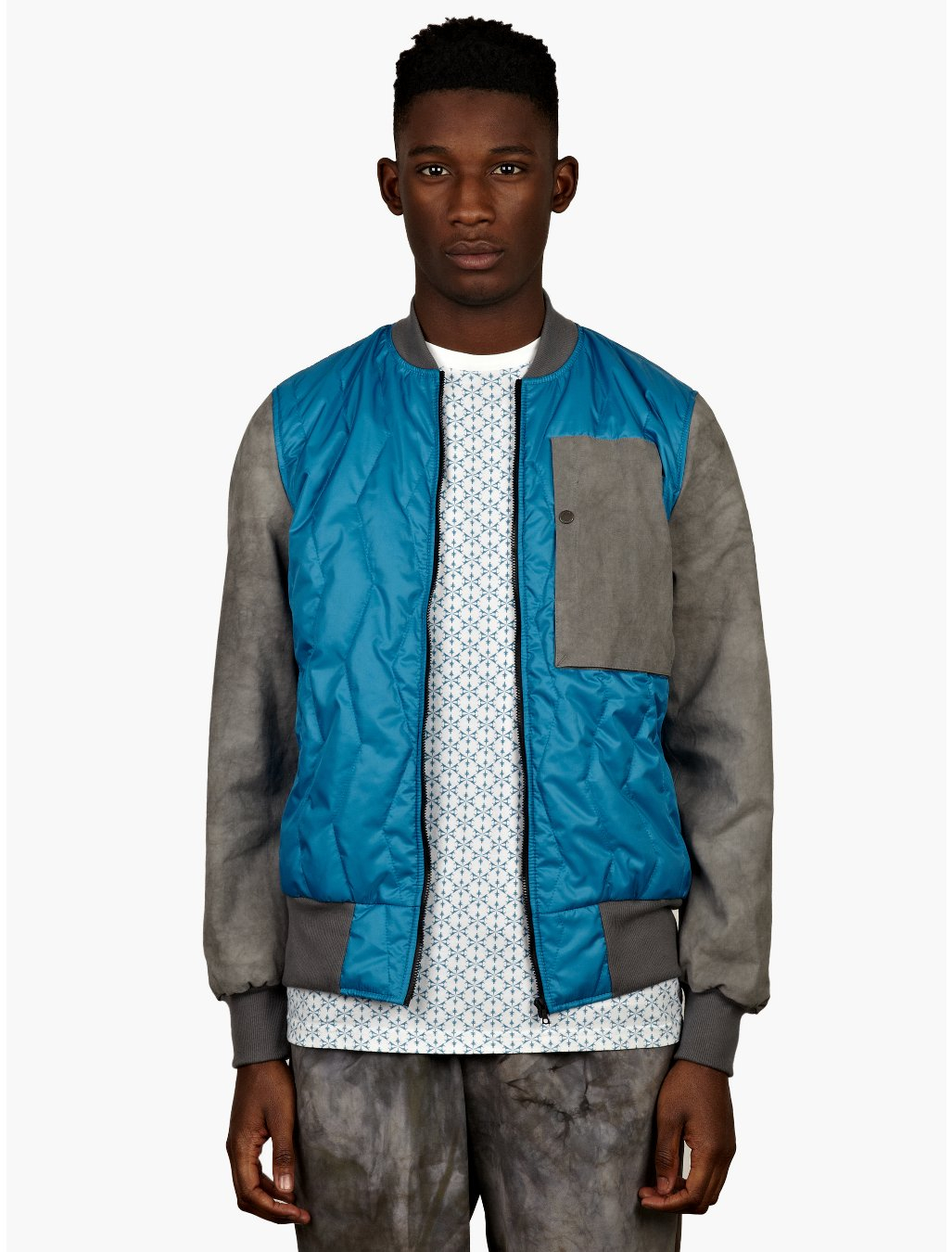 Christopher Raeburn Mens Turquoise Quilted Bomber Jacket in Purple for ...