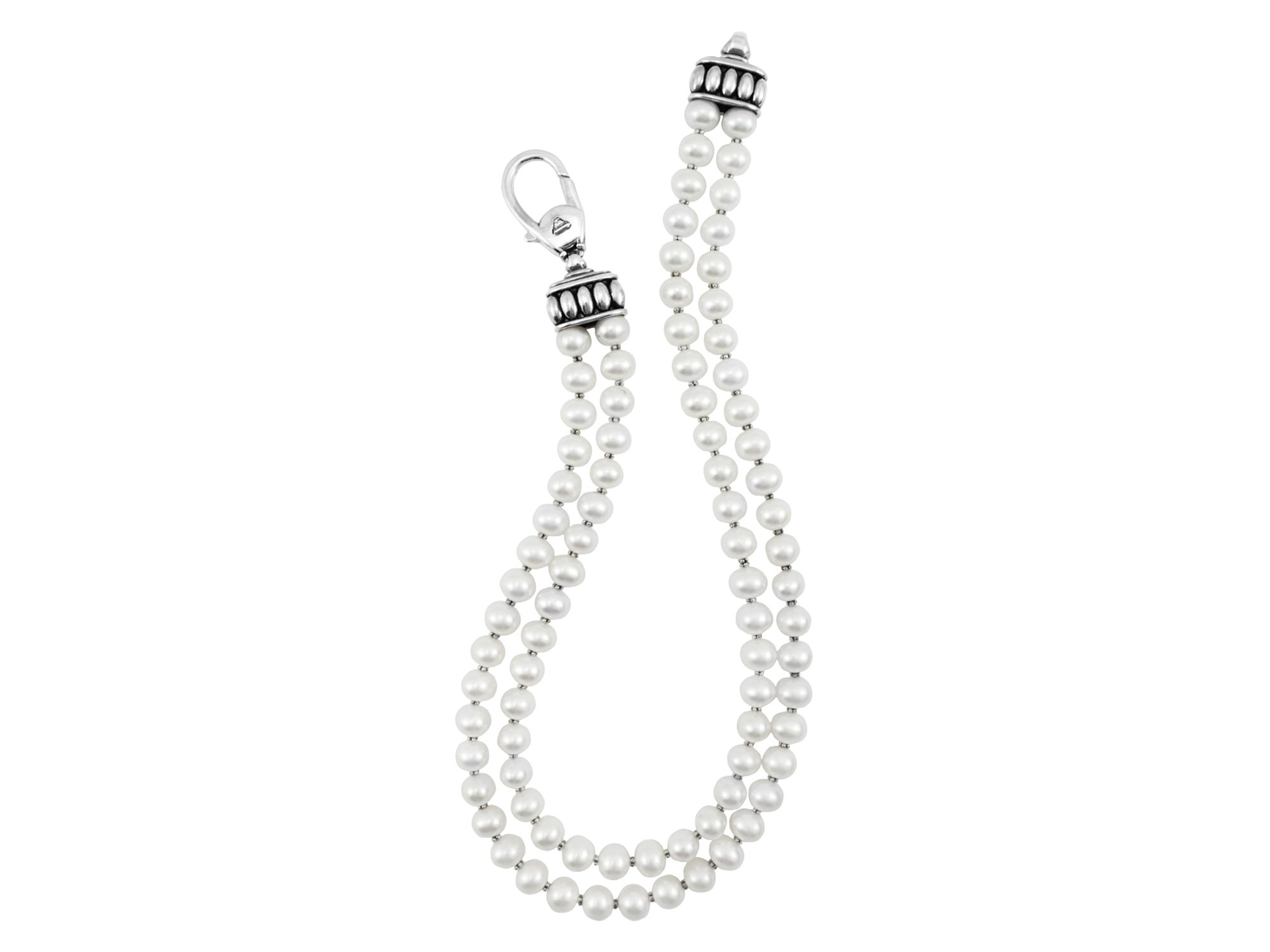 Lagos Sterling Silver Luna Freshwater Pearl Double Strand Necklace 18 In White Lyst