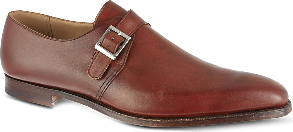 Crockett and jones Leather Single-buckle Monk Shoes in Brown for Men | Lyst