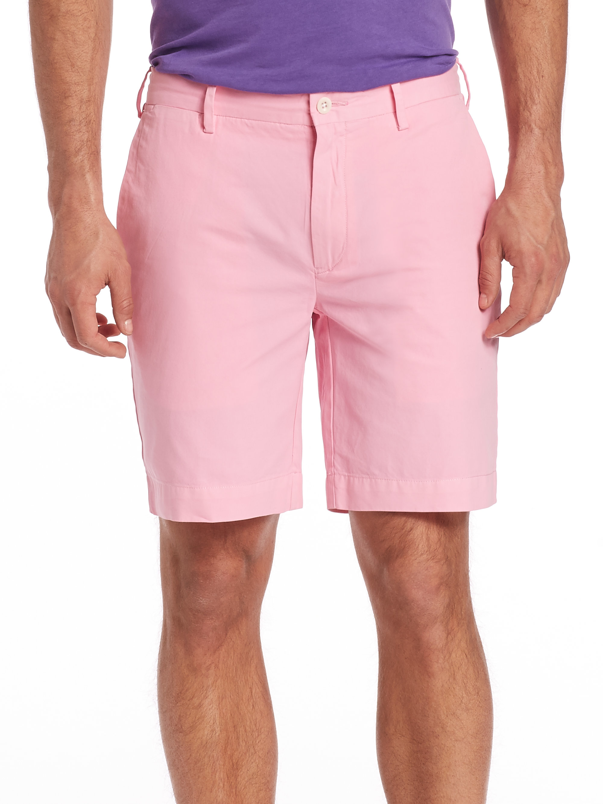 Lyst - Polo Ralph Lauren Solid Classic-fit Shorts in Pink for Men