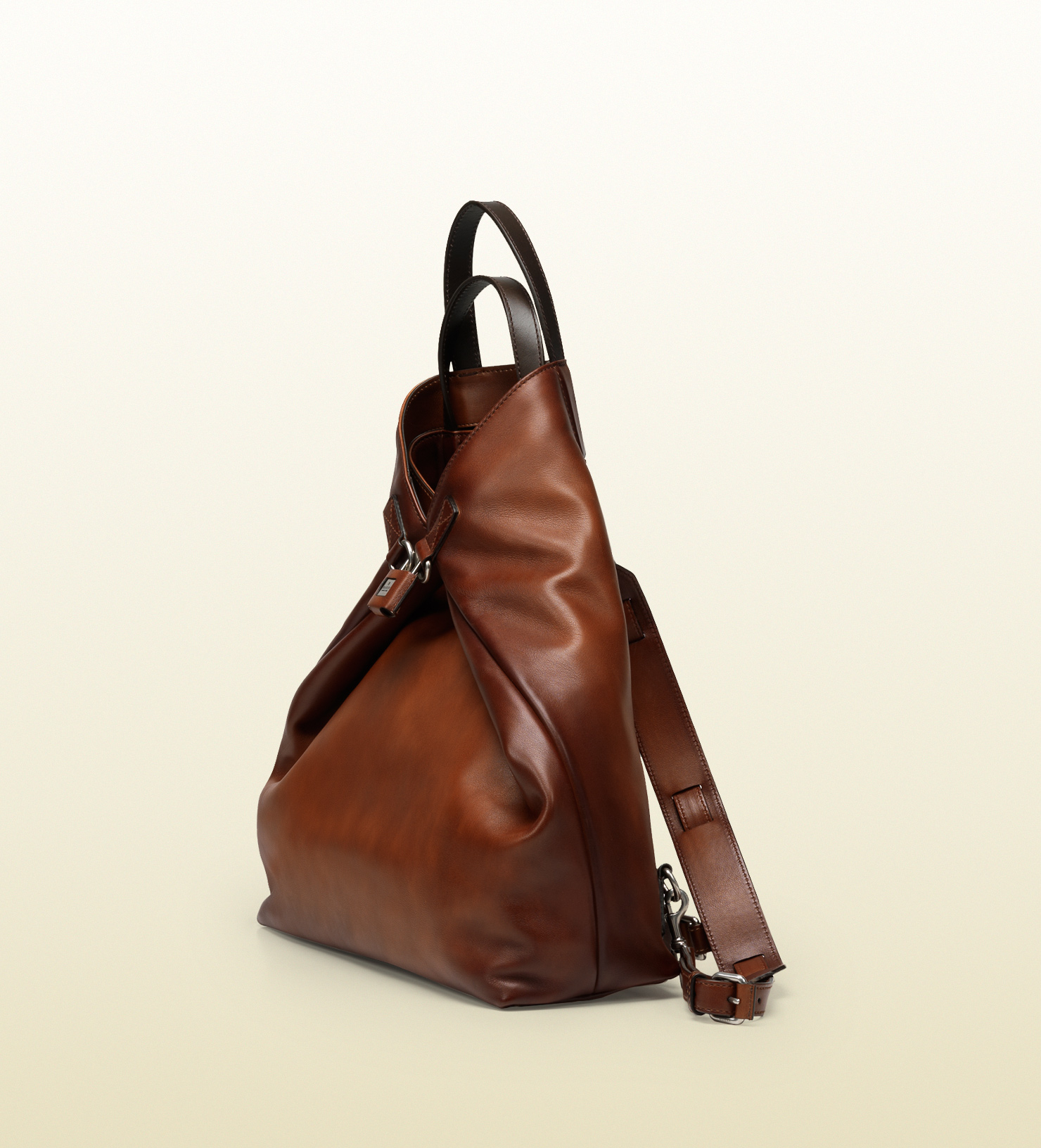 Lyst - Gucci Gactive Dark Brown Leather Backpack in Brown for Men